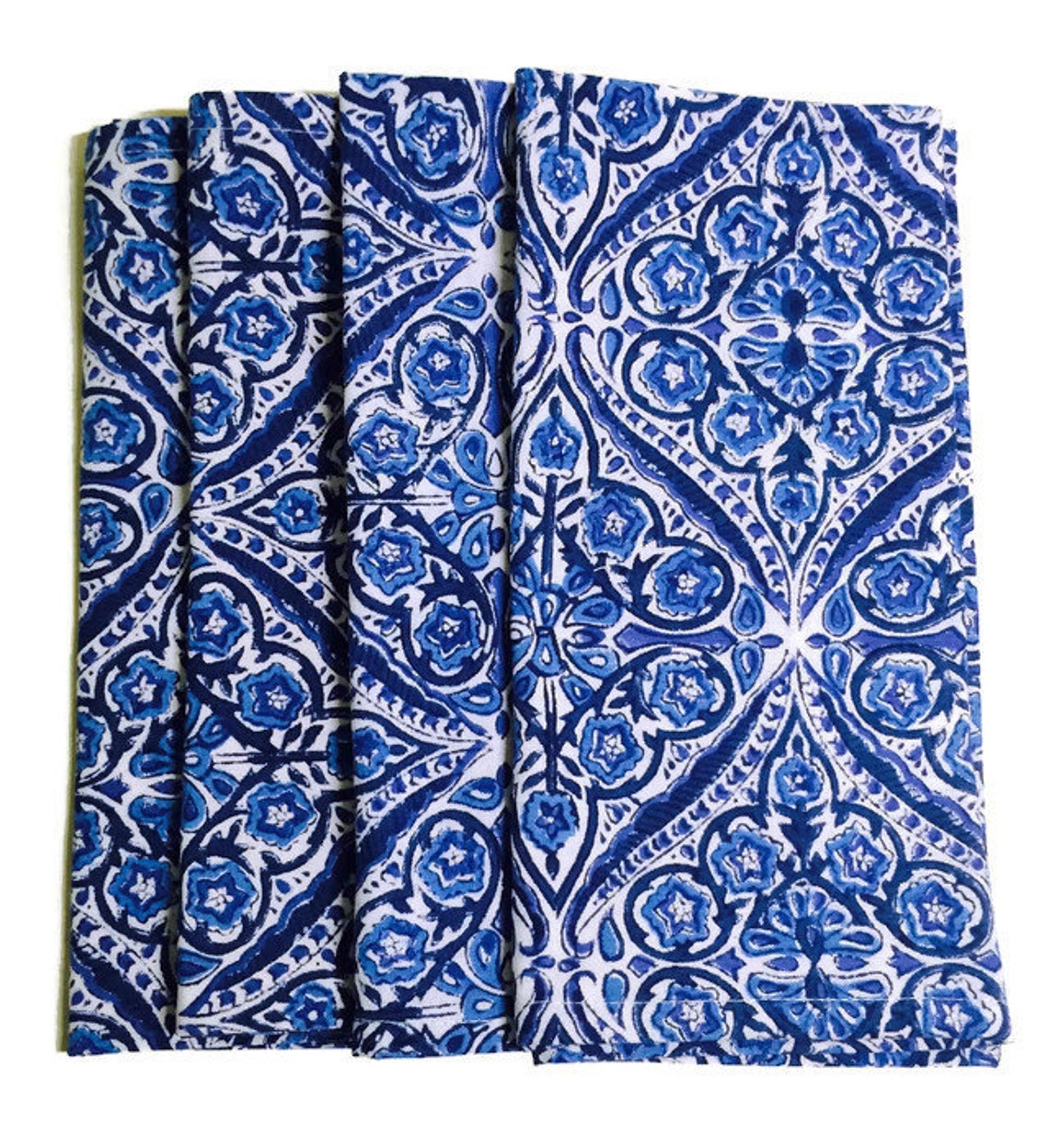 Blue Cloth Napkins/ Dinner Napkins/ Printed Dinner Napkins/ - Etsy