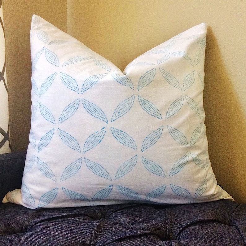 26x26 Euro Cover Blue, Blue Euro Sham, Cushion Covers, Decorative Throw ...