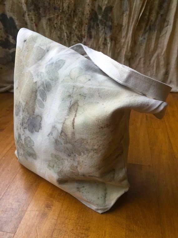 Medium Ecoprint Canvas Tote Bag | Etsy