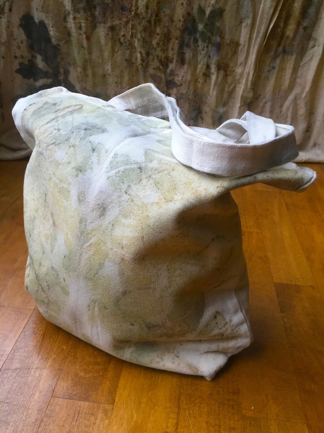 Medium Ecoprint Canvas Tote Bag - Etsy