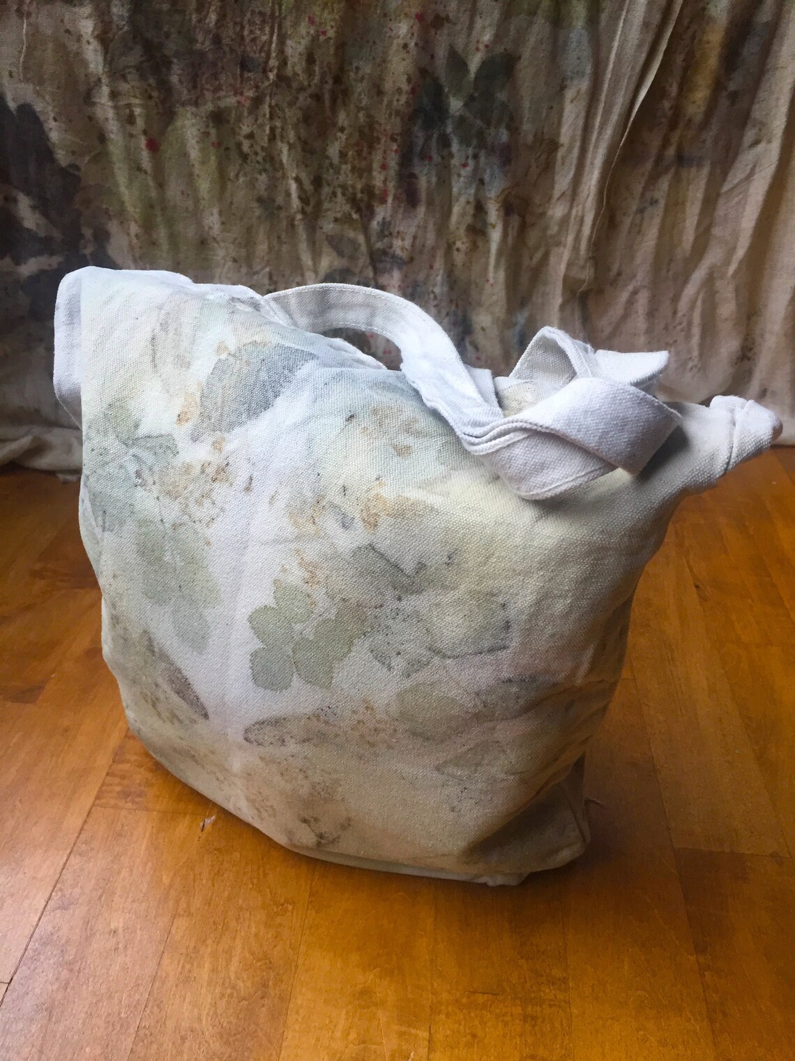 Medium Ecoprint Canvas Tote Bag - Etsy