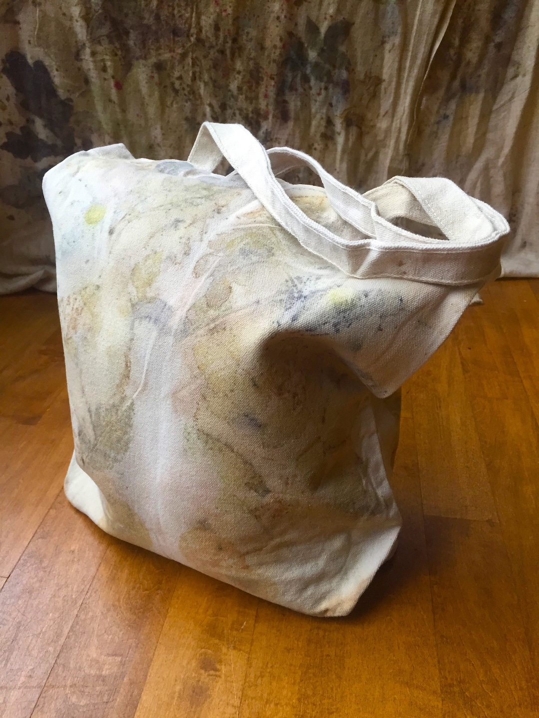 Medium Ecoprint Canvas Tote Bag - Etsy