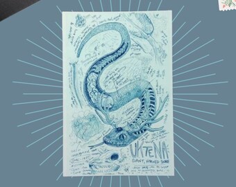 Monongy, the Fish Folk: Cryptid Bestiary Sketch Art Print - Etsy