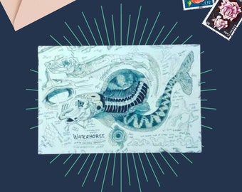 Monongy, the Fish Folk: Cryptid Bestiary Sketch Art Print - Etsy