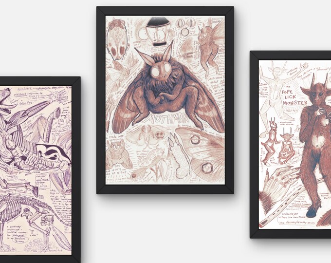 West Virginia Cryptozoology Monster Map - Etsy