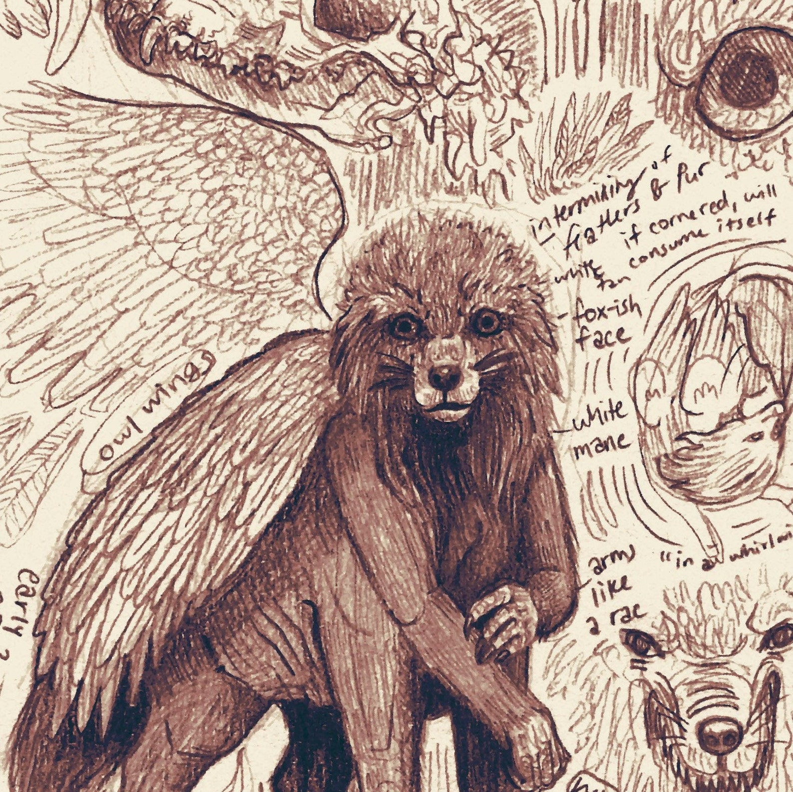 Abbagoochie a Mythical Chimera : Cryptid Bestiary Print - Etsy