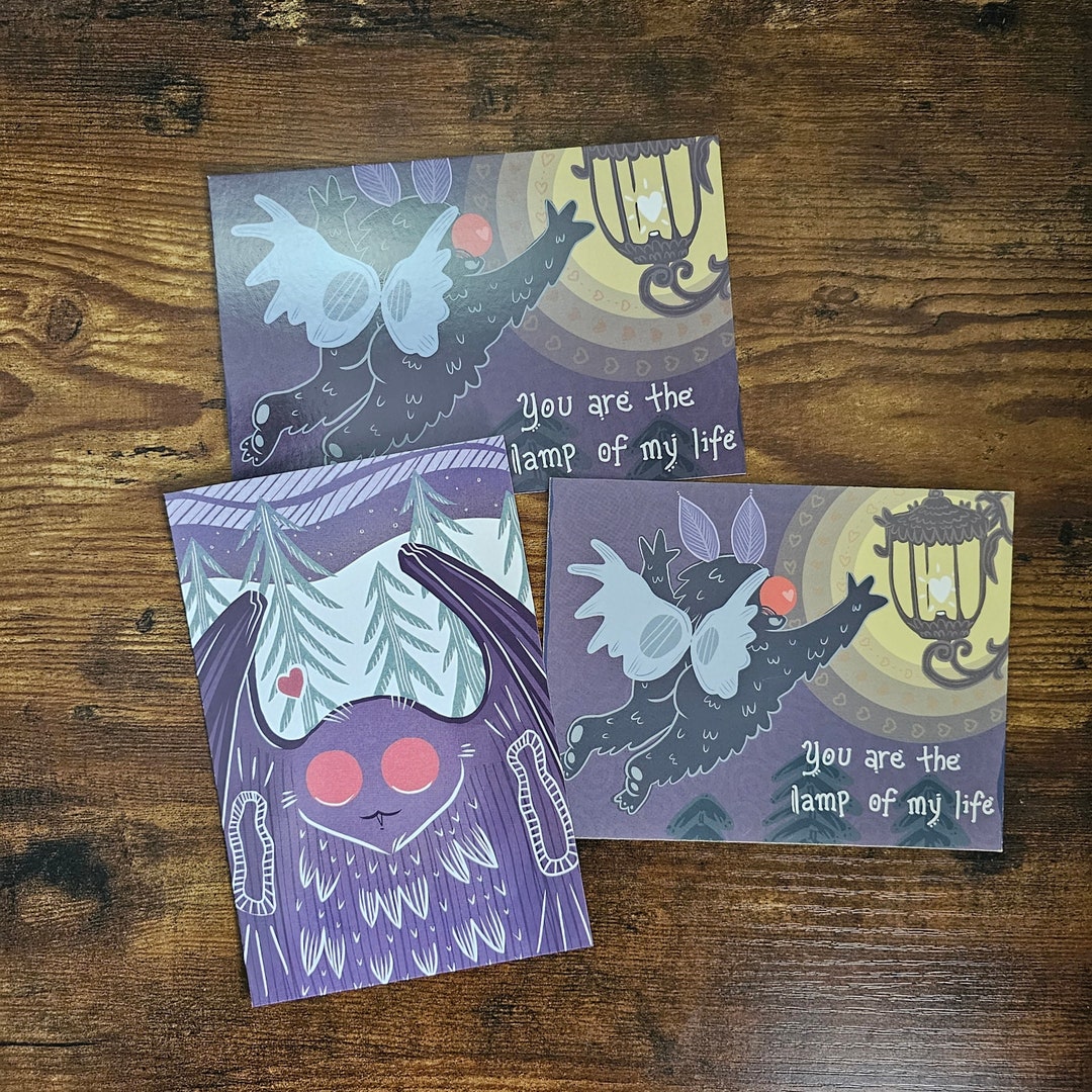 Mothman Cryptid Valentine Postcards & Mini Prints | Cute Cryptid ...