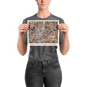 West Virginia Cryptozoology Monster Map - Etsy