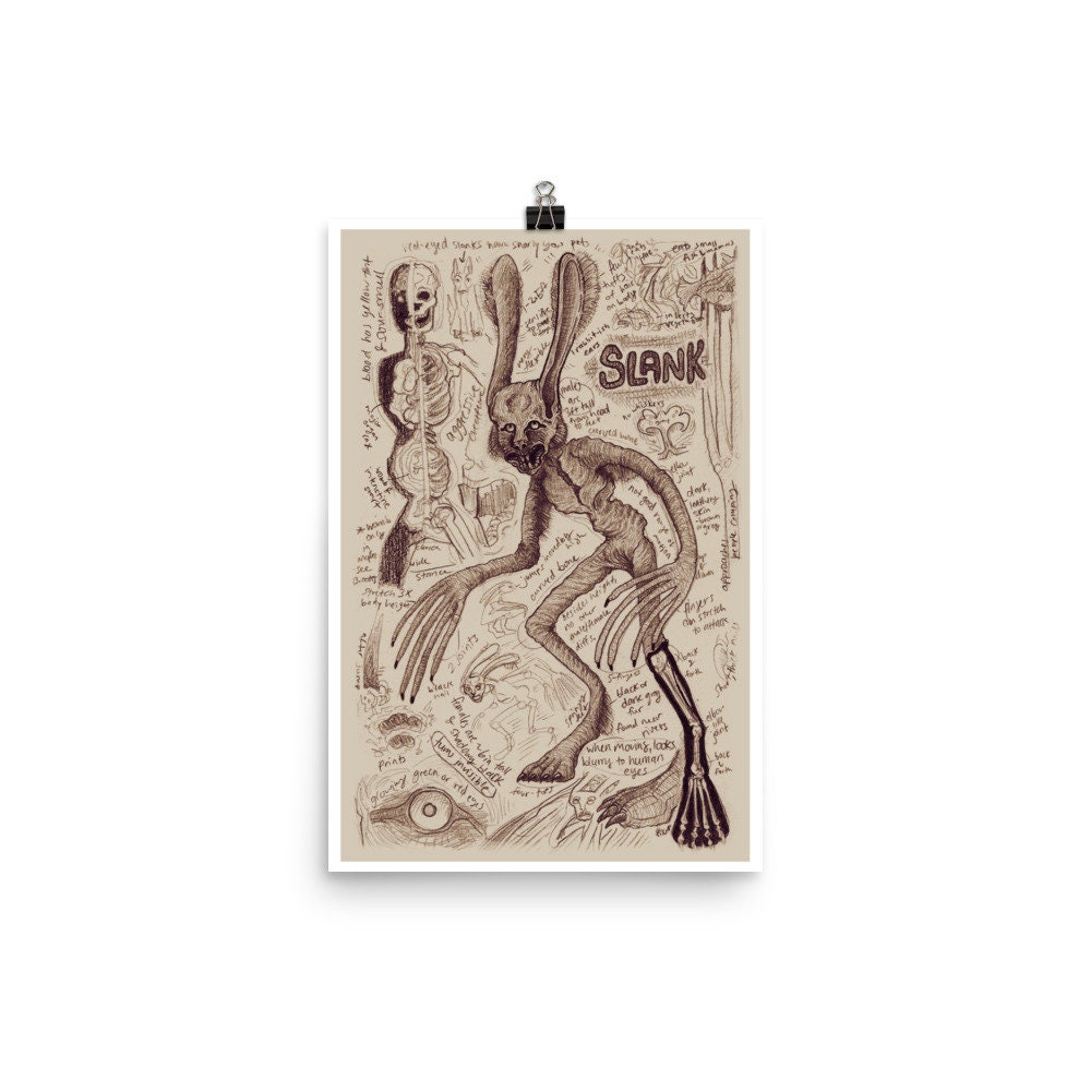 Slank the West Virginian Bunnyman: Cryptid Bestiary Print | Etsy