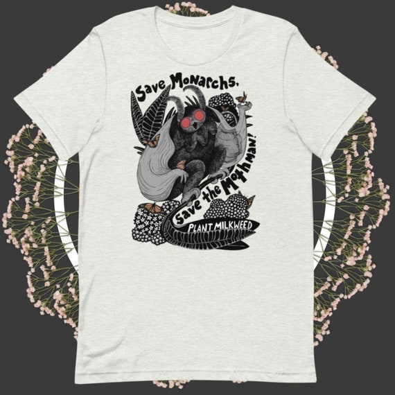 Save Monarchs Save the Mothman Cryptid Tee - Etsy