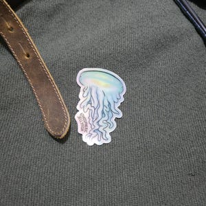 Flying Jellyfish Cryptid Holographic Sticker | Atmospheric Beast ...
