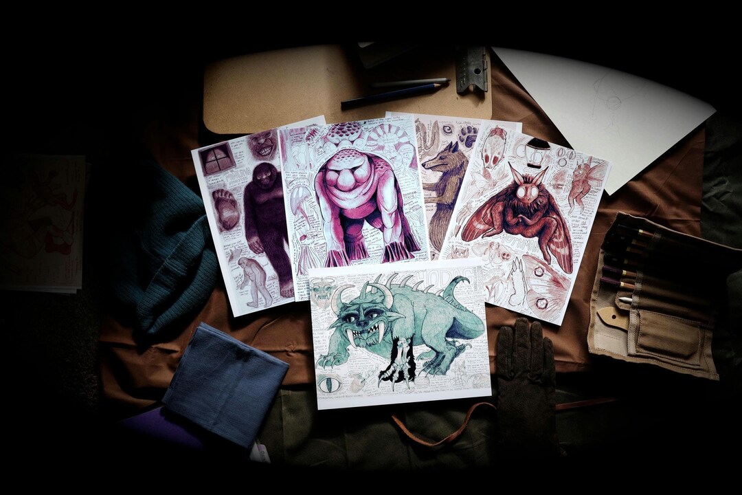 Cryptid Journal Sketch Grassman, Deerman, Wildman, Mireling, Popfrog ...