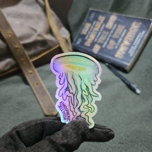 Flying Jellyfish Cryptid Holographic Sticker | Atmospheric Beast ...
