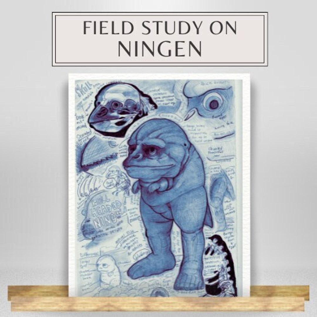 Ningen Cryptid Anatomy Study Drawing & Print LARP Creature - Etsy