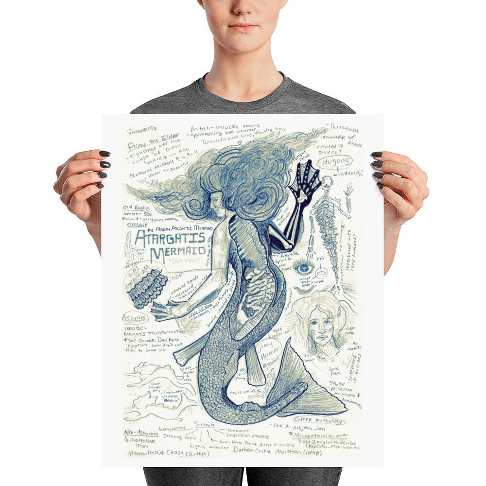 Atargatis Mermaid : a Cryptid Bestiary Study Print - Etsy UK