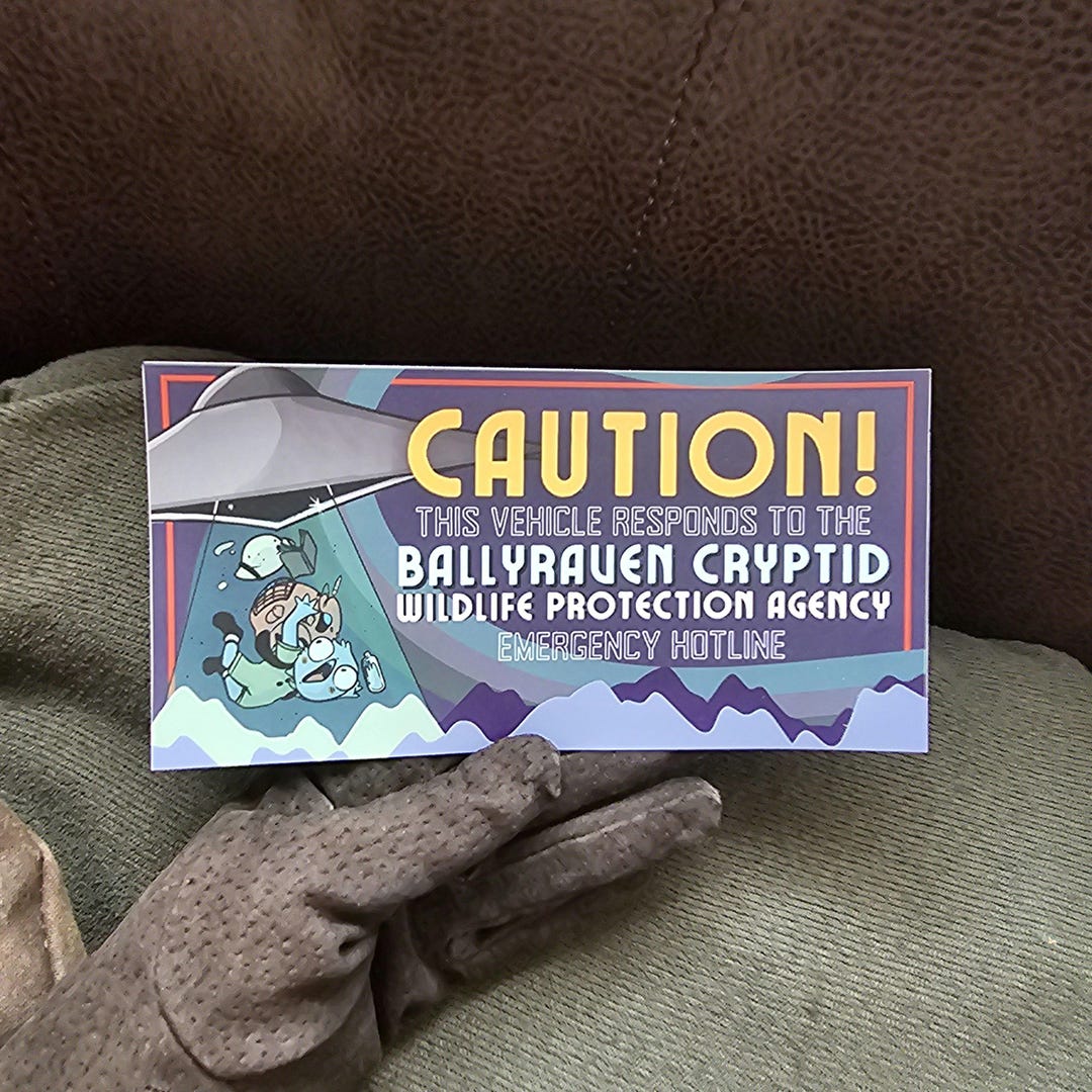 Alien Bumper Sticker | UFO Emergency Hotline - Water, Sun, & Scratch ...