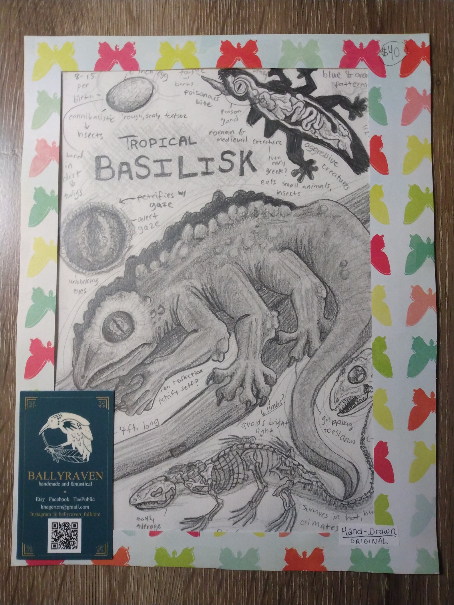 Tropical Basilisk: Fantasy Bestiary Print | Etsy