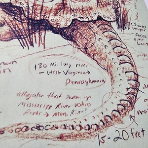 Cryptid Print | Ogua: Monongahela River Cryptozoology Field Guide Art ...