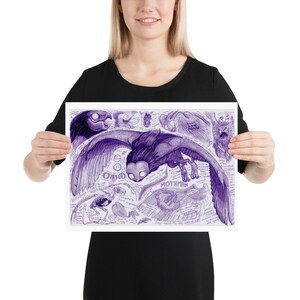 Mothman Cryptid Anatomy Study Drawing & Print LARP Creature Journal - Etsy