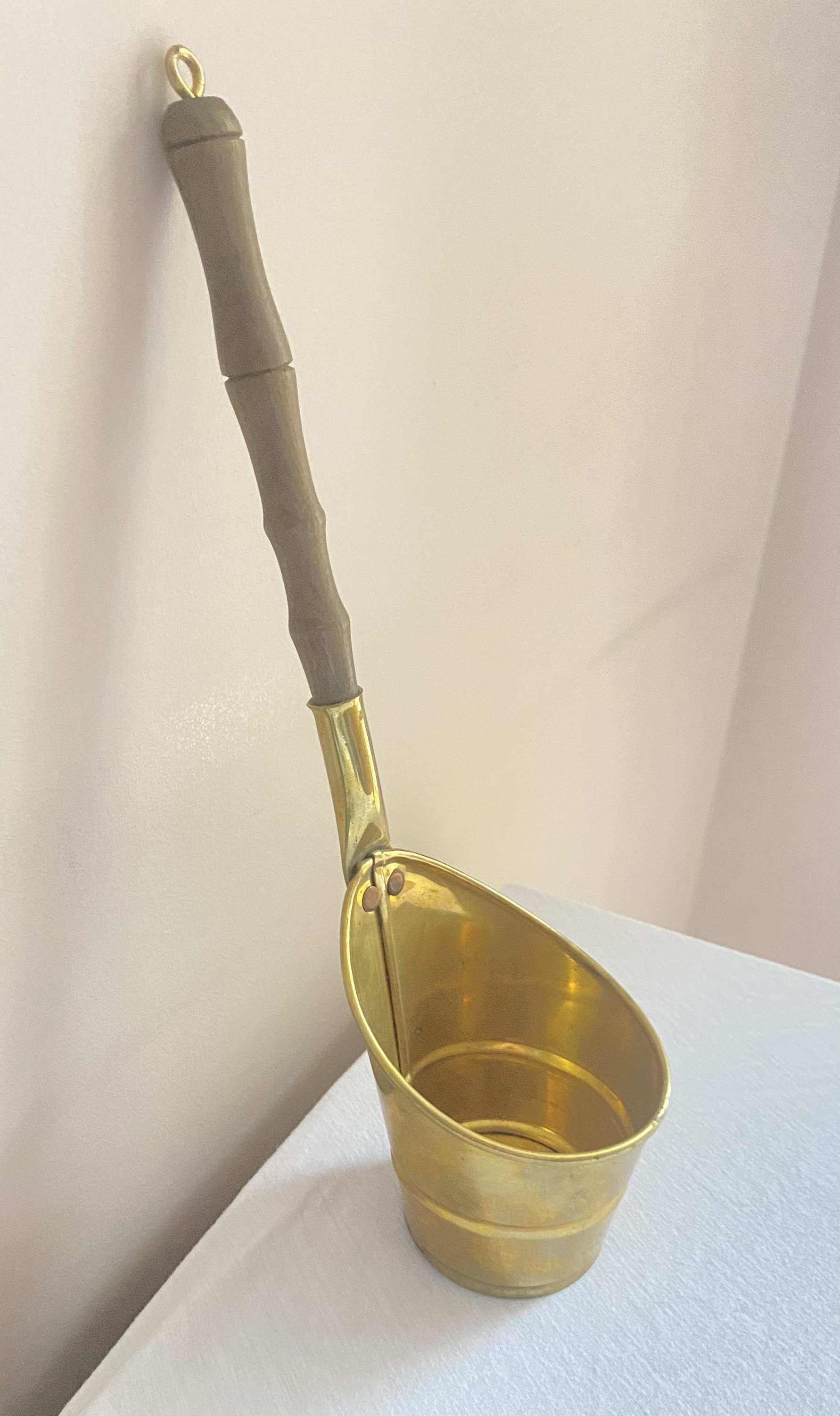 Vintage Brass Dipper Pail With Wooden Handle - Etsy