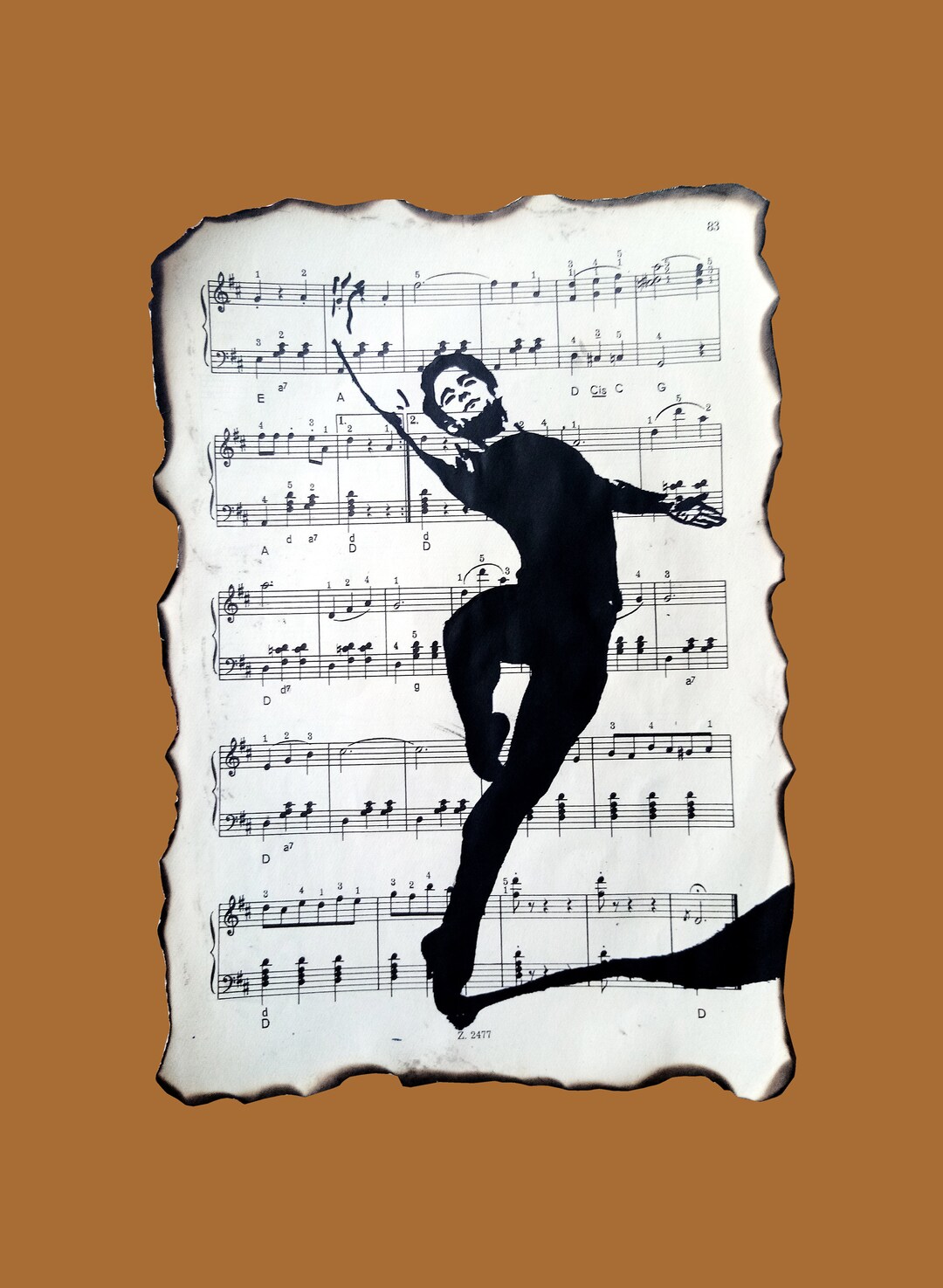 Muse 22, Original Acrilic on Paper Painting, Ballerina, Dance, Black ...
