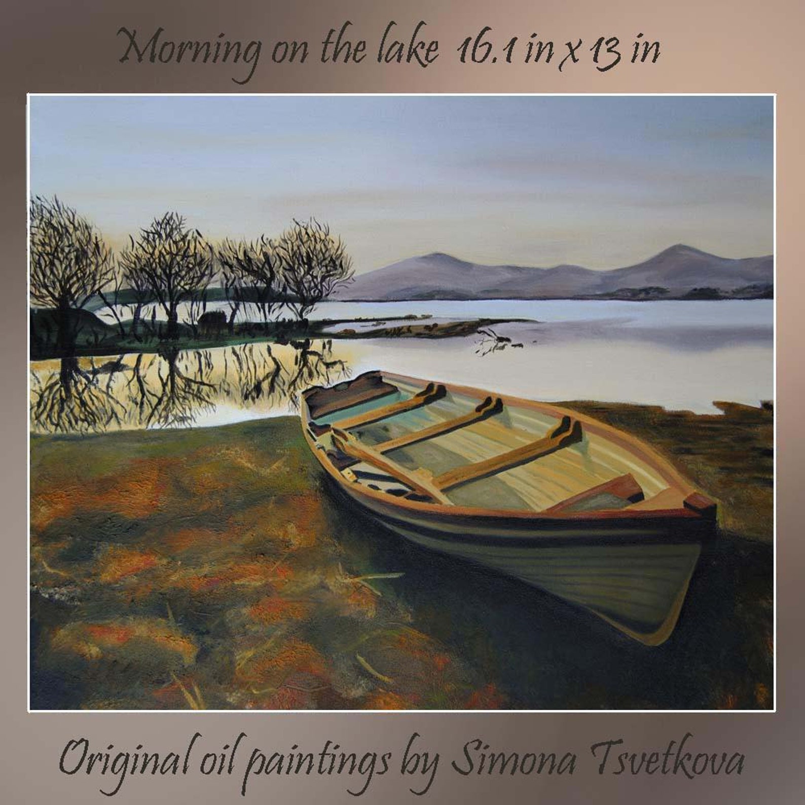 Morning on the Lake Original Oil Paintings Landscape - Etsy