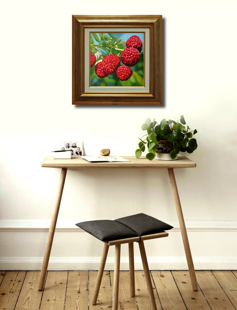 Raspberries Painting, Framed,original Oil Paintings, Red Fruit, Nature ...