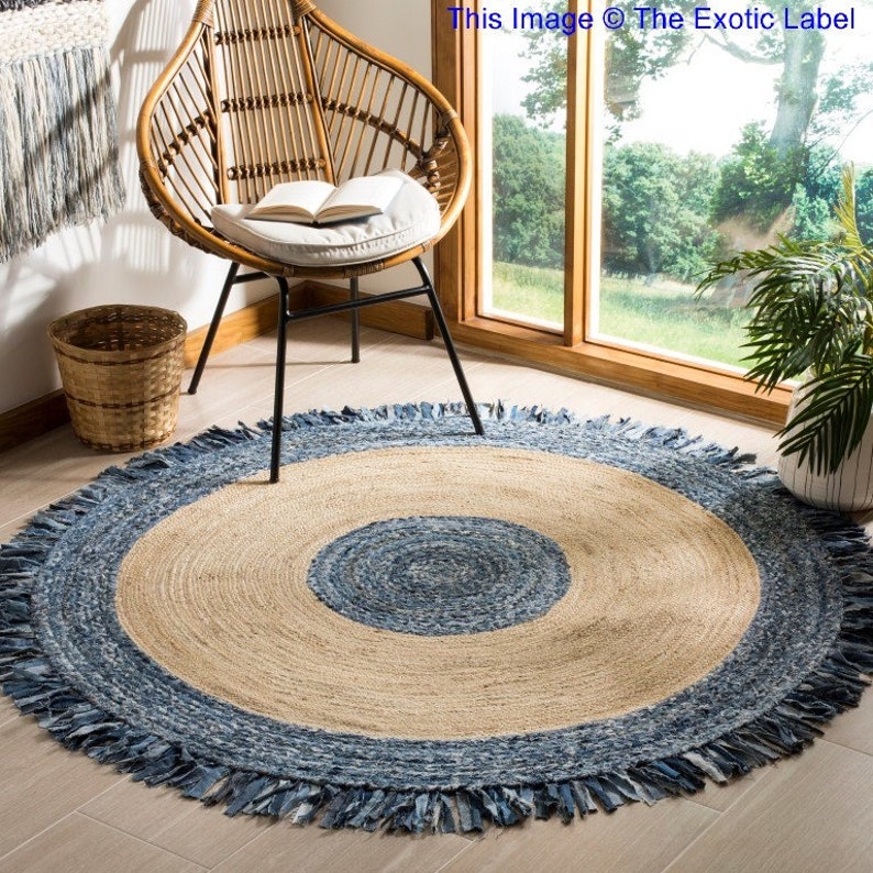 Handmade Rug, Vintage Rug, Antique Rug, Hand Braided Round Rug, Round ...