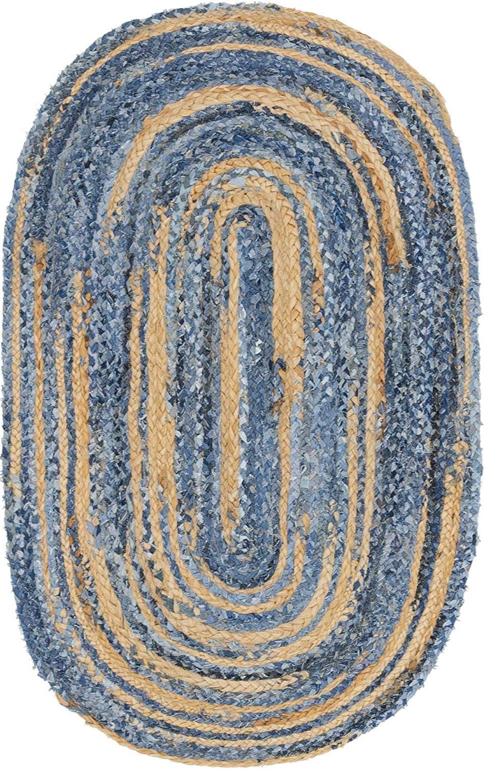 Bohemian Rag Rug, Hand Braided Oval Rug, Beautiful Rag Rug, Decorative ...