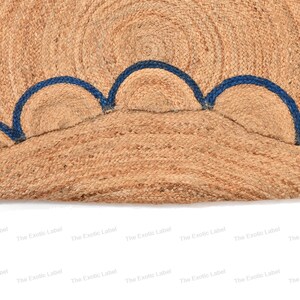 Scallop Edge Round Area Rug for Living Room 10 Feet, Bohemian Natural ...