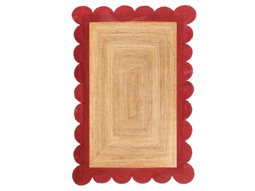 Scallop Edge Rug, Scalloped Jute Rug, Jute Scallop Rug, Custom Rugs ...