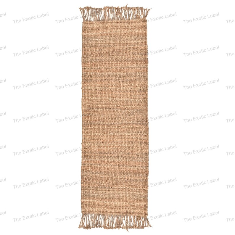 Natural Fiber Jute Hallway Runner With Fringes 3 X 12 Feet, Bohemian Handwoven Jute Living Room ...