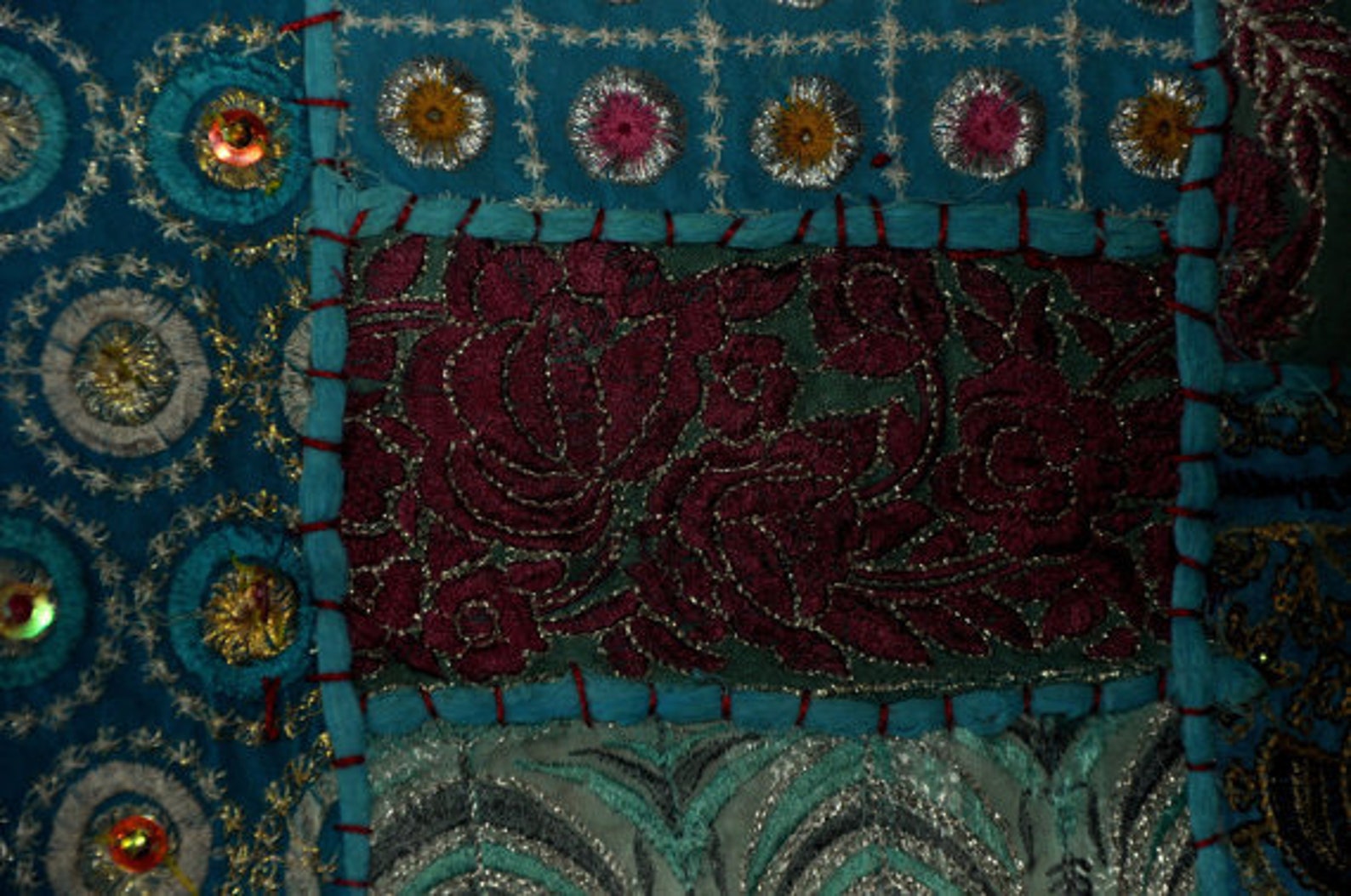 Blue Patchwork Cushions for Couch Decorative Throw Pillows - Etsy