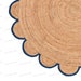 Scallop Edge Round Area Rug for Living Room 10 Feet, Bohemian Natural ...