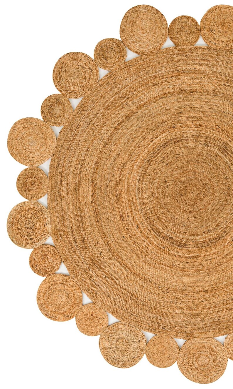 Natural Round Rug, Bohemian Round Rug, Circle Jute Rug, Round Jute Rug ...