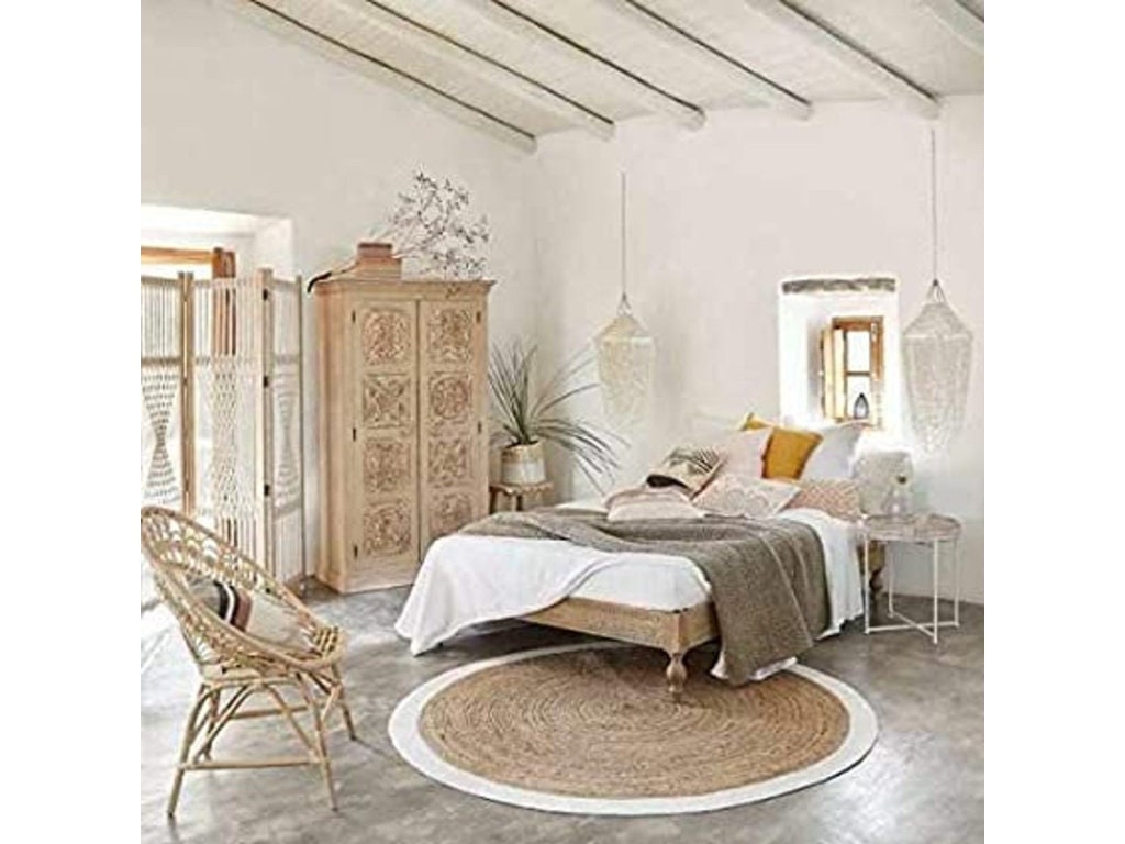 Floor & Rugs Home Decor White Cotton Round Area Rag Rug Rugs Home ...