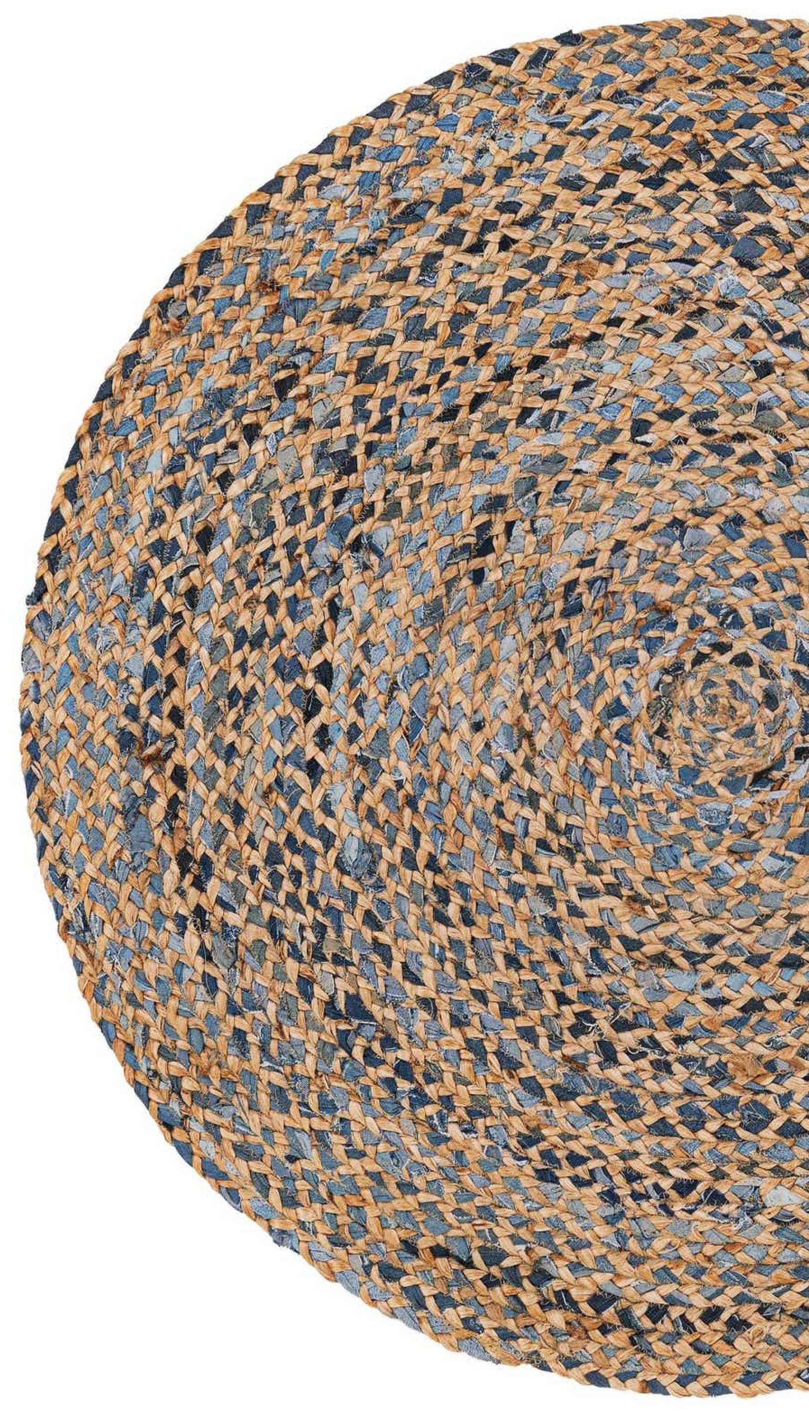 Denim Area Rug, Round Rug Denim, Round Jute Area Rug, Braided Round Rug ...