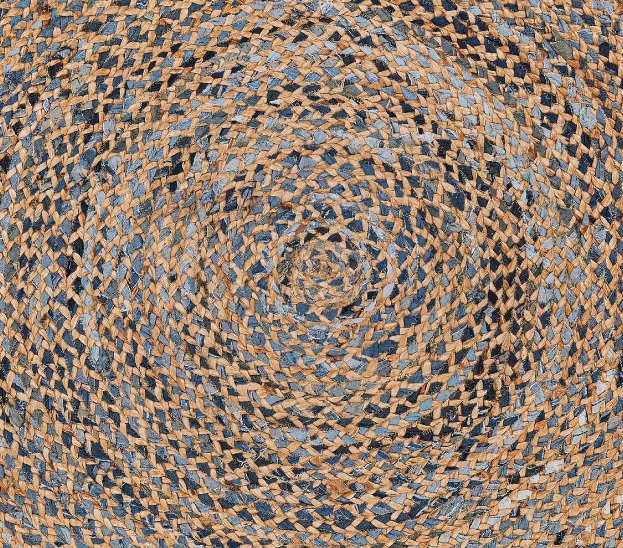 Denim Area Rug, Round Rug Denim, Round Jute Area Rug, Braided Round Rug ...
