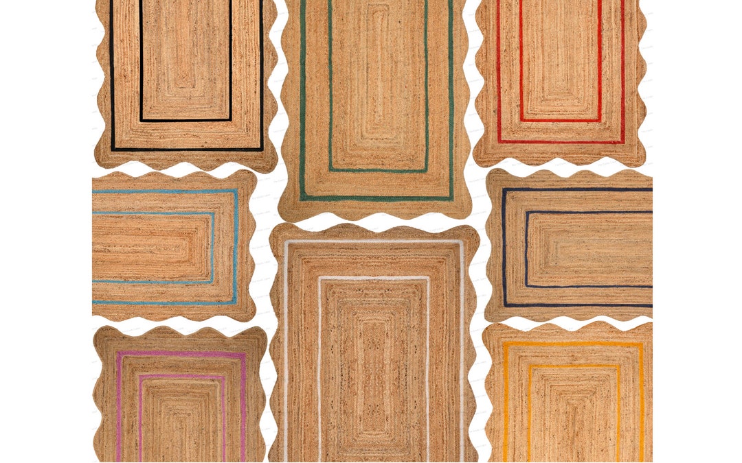 Wavy Edge Scalloped Pattern Dining Room Area Rug Carpet 5 X 5 - Etsy