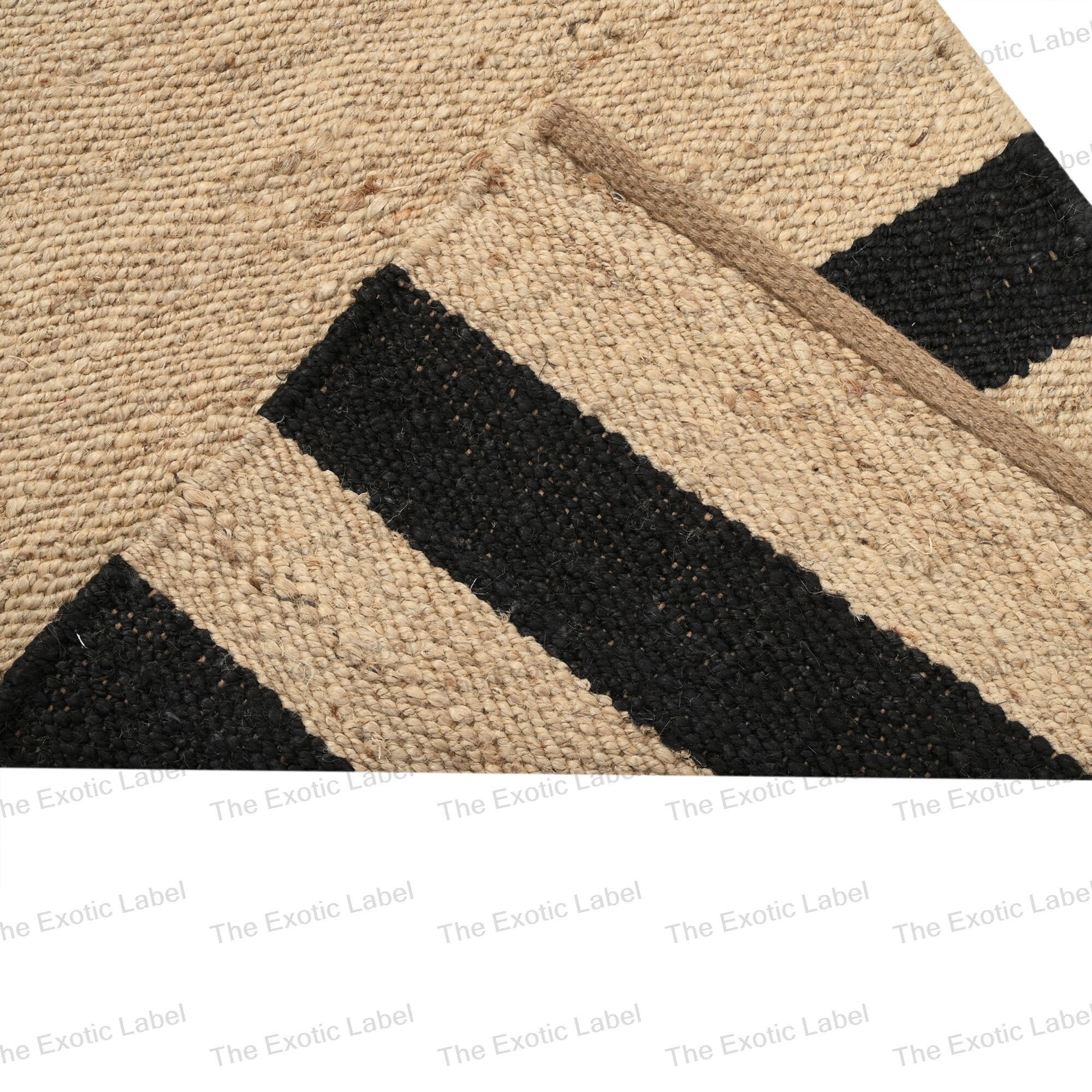 Black and off White Jute Hemp Hallway Runner 2.5 X 12 Ft, Soft ...