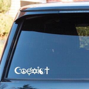 DECAL Coexist, Coexist Decal, Car Decal, Spiritual Decal, Laptop Decal ...