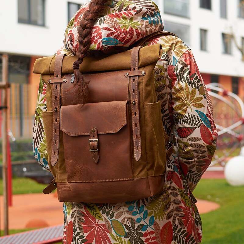 Waxed Canvas Daypack - Etsy