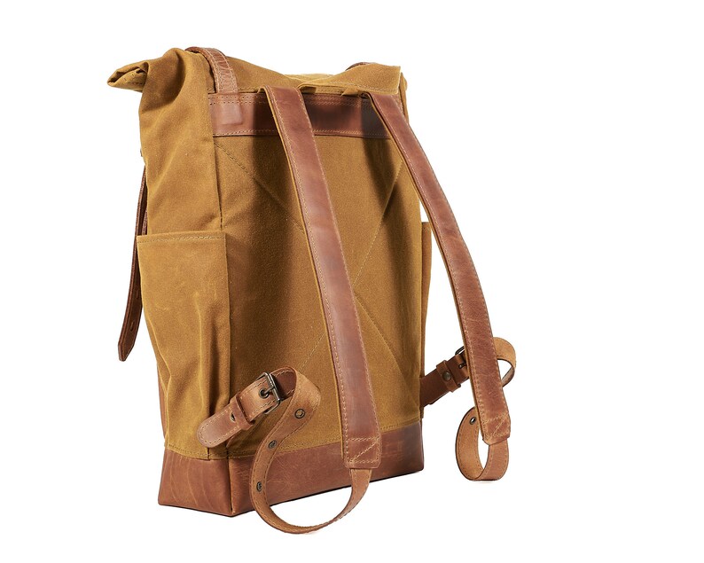 Waxed canvas laptop backpack for Women / Men wax canvas | Etsy