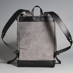 Grey Suede Leather Backpack. Laptop Rucksack for Women for Everyday ...