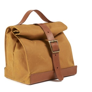 Lunch Bag Personalized. Woman Yellow Lunch Bag. School Waxed Canvas ...