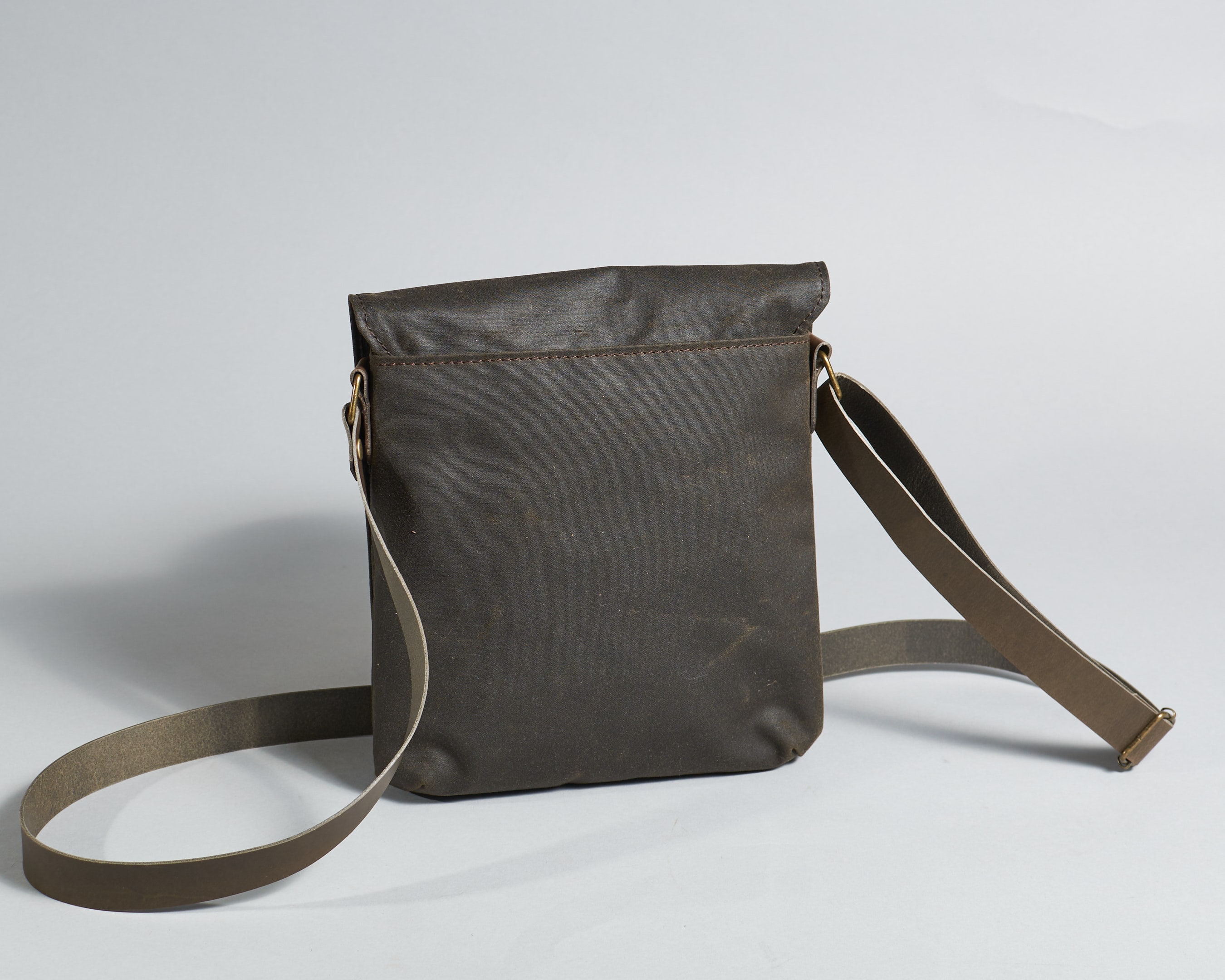 Khaki Waxed Canvas Tablet Messenger Bag. Small Men's Crossbody Bag With ...