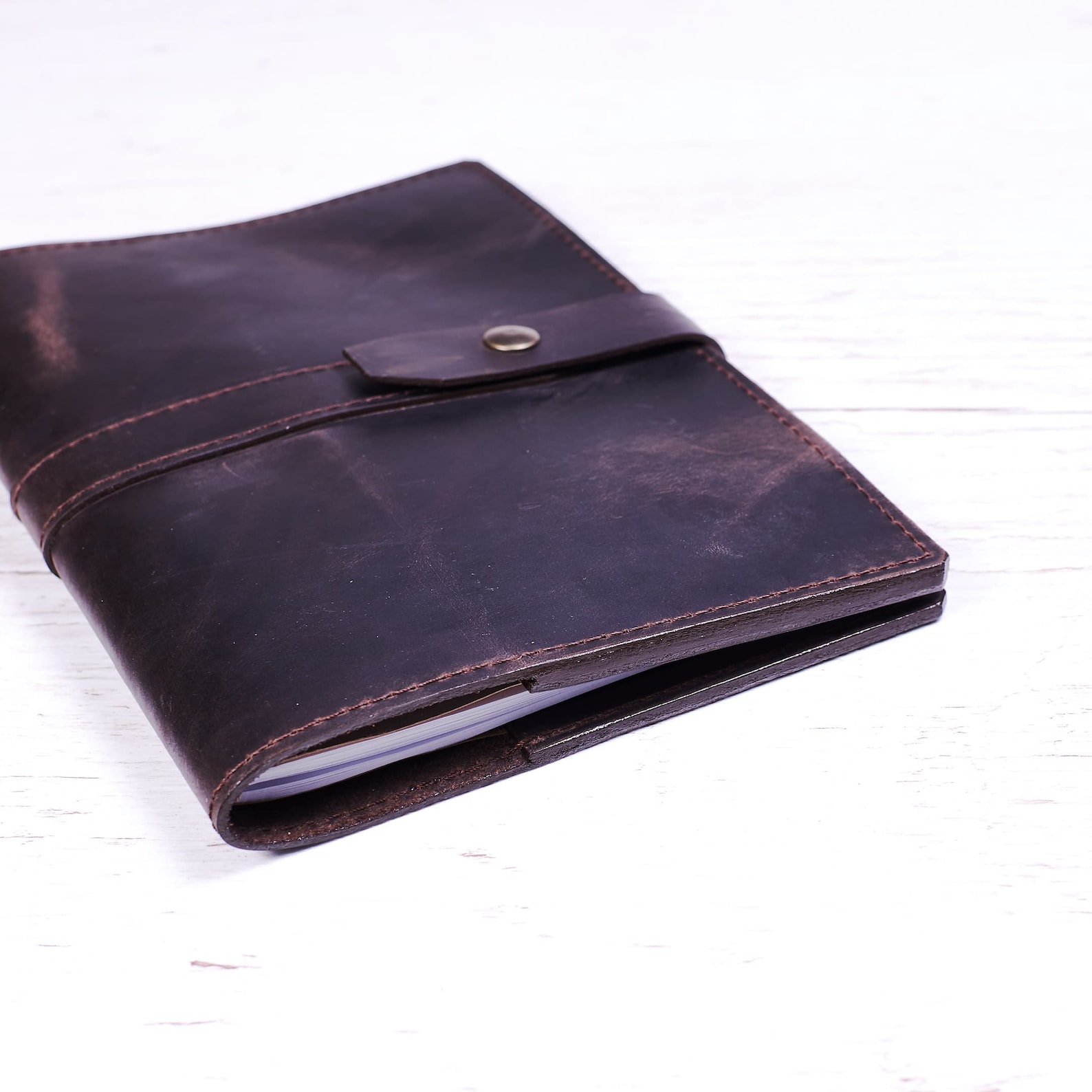 Dark Brown A5 Leather Journal Cover. Notebook Cover. Notebook - Etsy