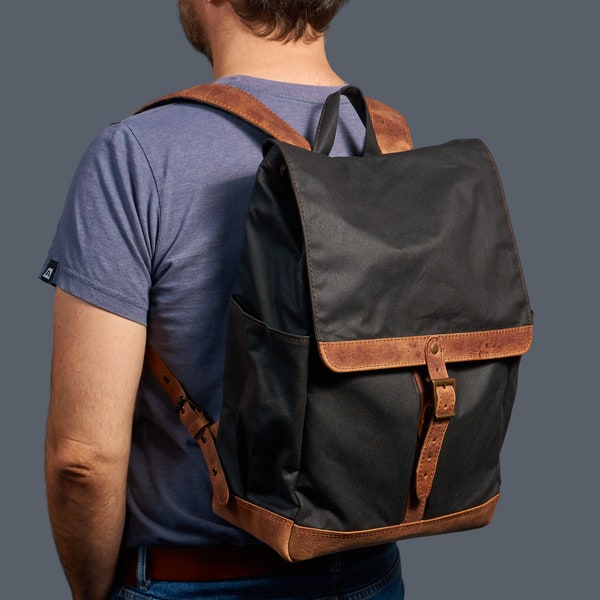 Waxed Canvas Backpack - Etsy