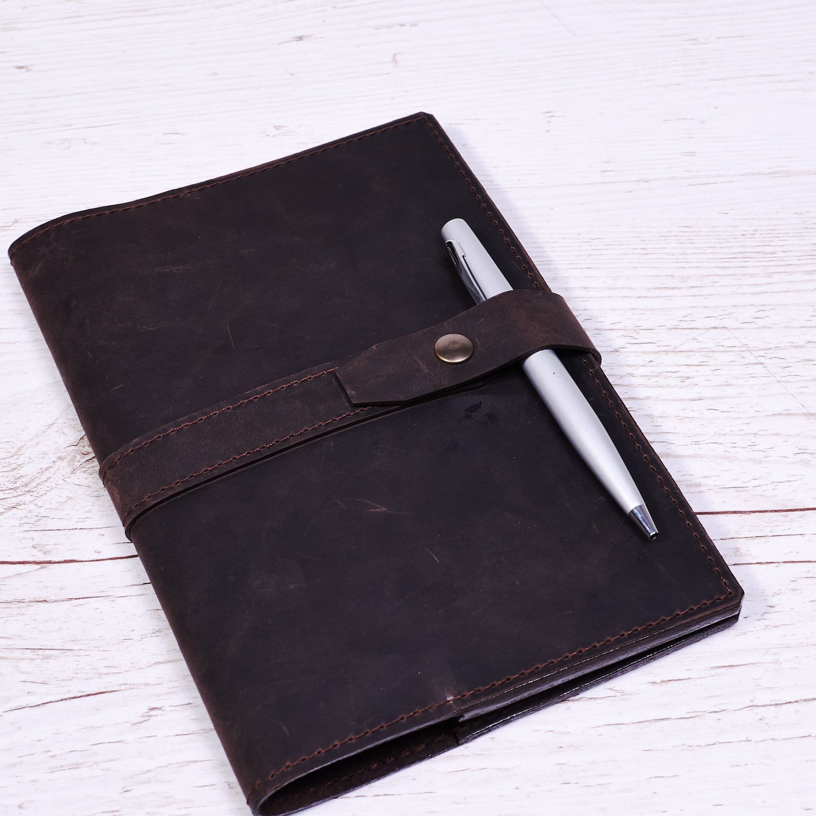 Dark Brown A5 Leather Journal Cover. Notebook Cover. Notebook - Etsy