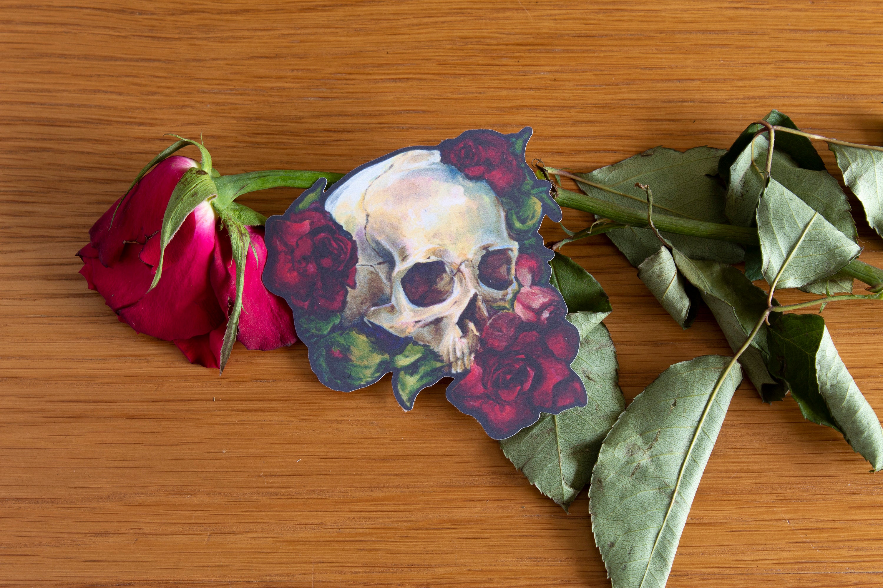 Jumbo Skull and Roses Stickers - Etsy